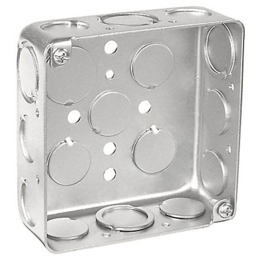 Southwire 52151-SDR-UPC 1-1/2" Deep Steel Square Junction Box with KO ...