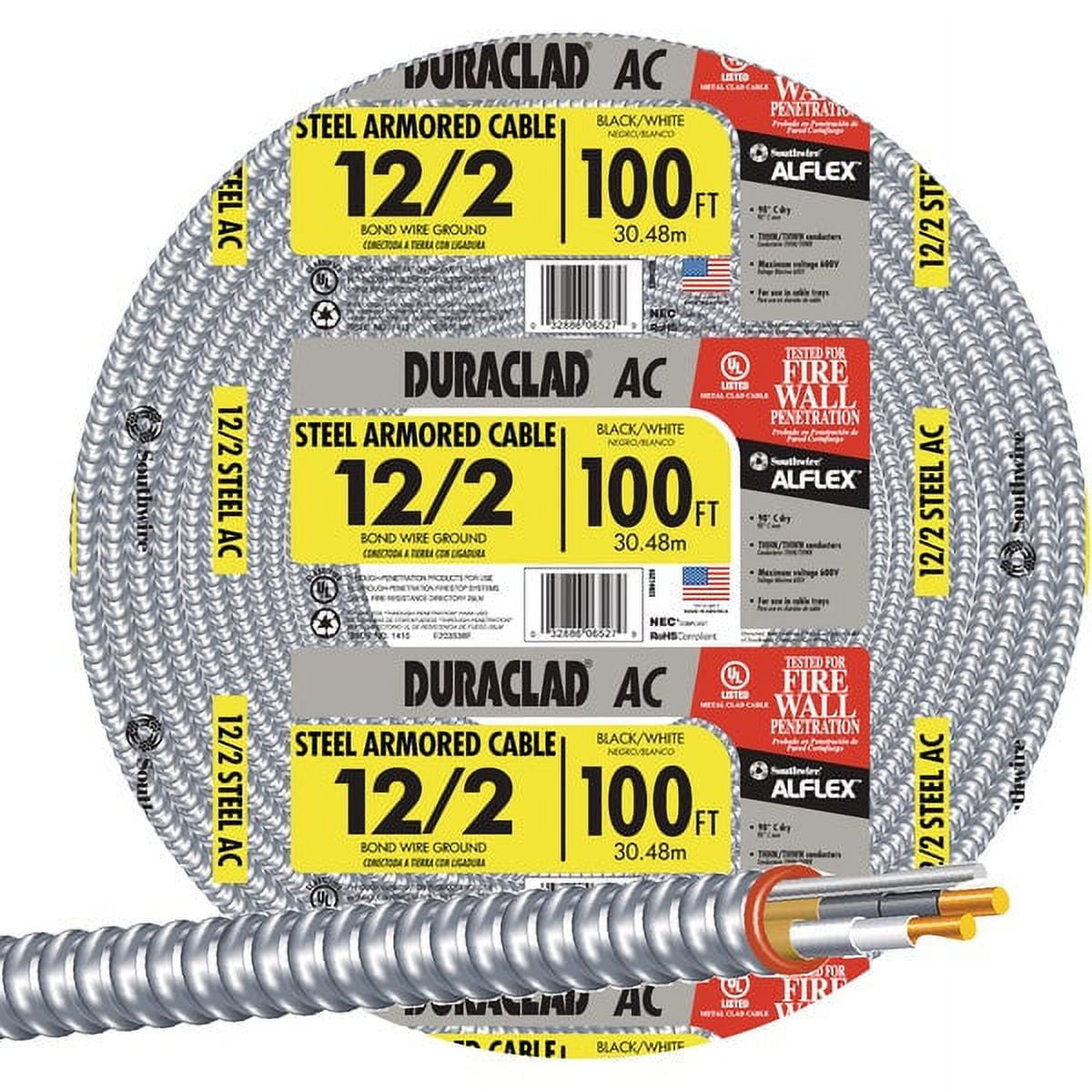 Southwire 100 Ft. 12/2 AC Armored Cable Electrical Wire 55274923 ...