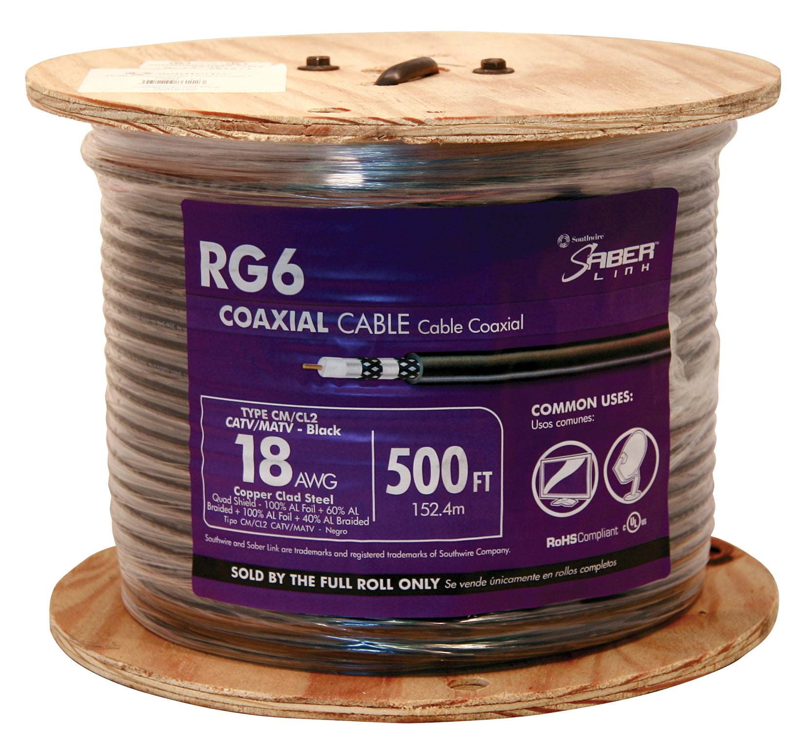 Southwire 500 ft. Weatherproof Video Coaxial Cable - Walmart Business ...