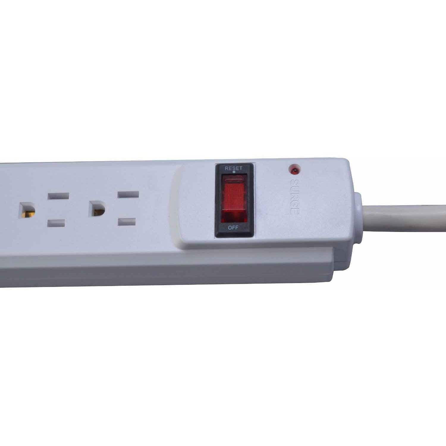 Fire Shield 6-Outlet Surge Protector Strip w/ Advanced Safety LCDI, 3 ...