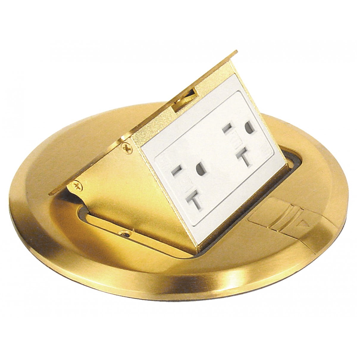 Southwire Brass 5.6 In. x 5.9 In. Floor Box Outlet Kit FBCVBR-TRWR-KIT ...