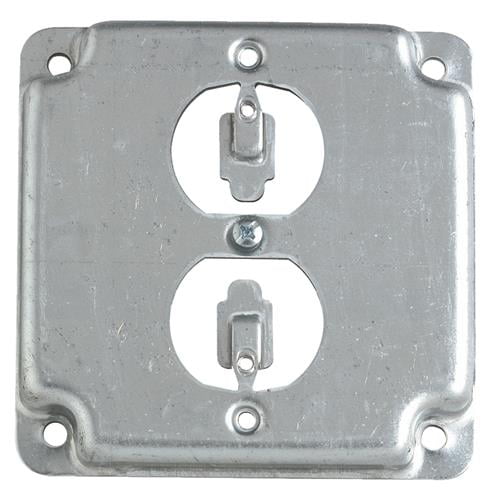 Southwire Duplex Receptacle Square Device Cover 4" SQ 2-OUTLET BOX ...