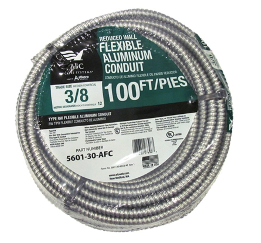 Southwire FO37501001 Aluminum Flex Conduit, 3/8 Inch x 100 Feet, Each ...