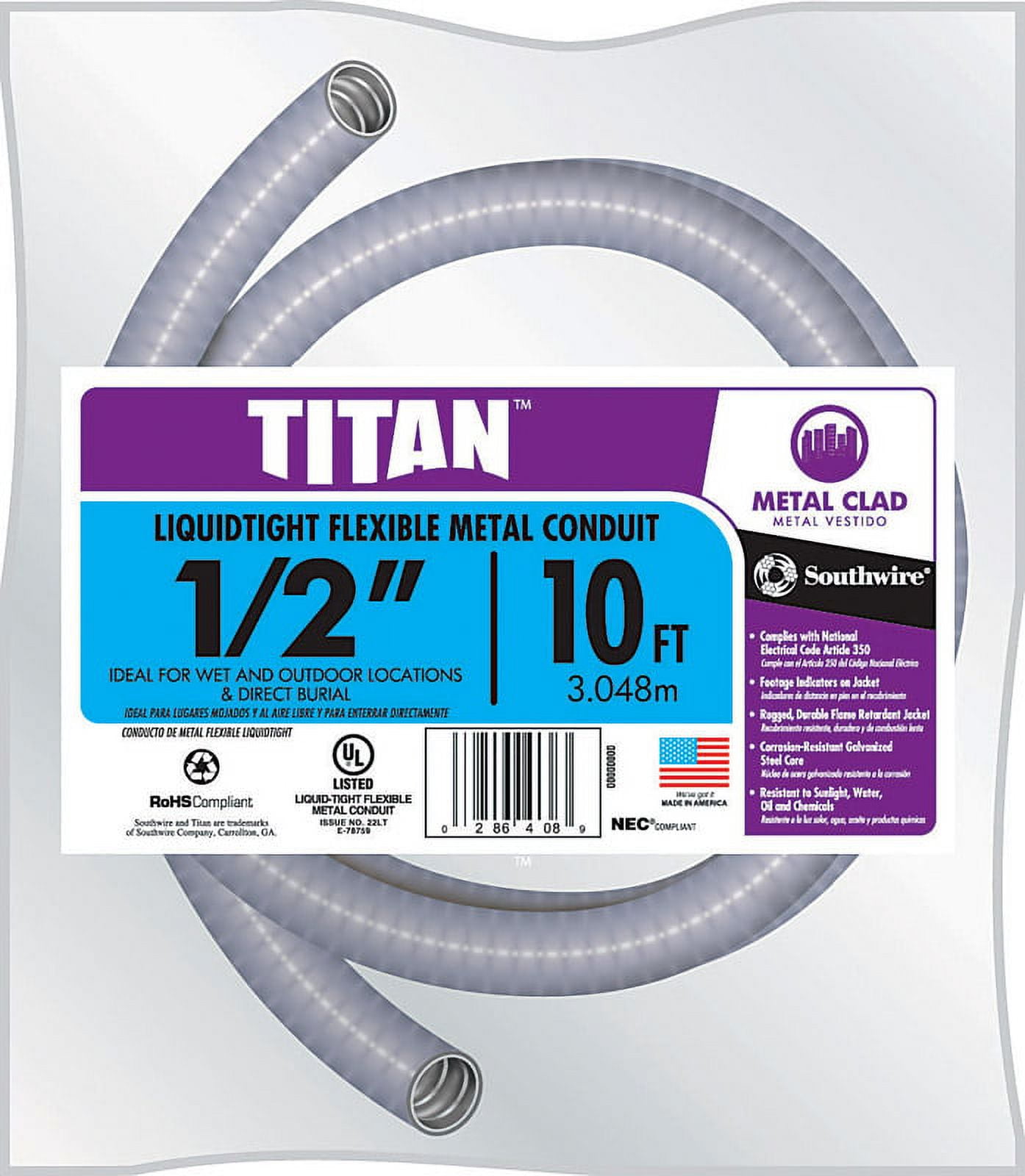 Southwire Metal-Flex Conduit 1/2 " X 10 ' - Walmart.com