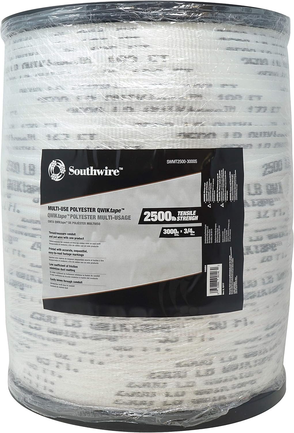 Southwire QWIKtape Spool - 2500-Lb Pulling Tape - 500 Ft, White ...