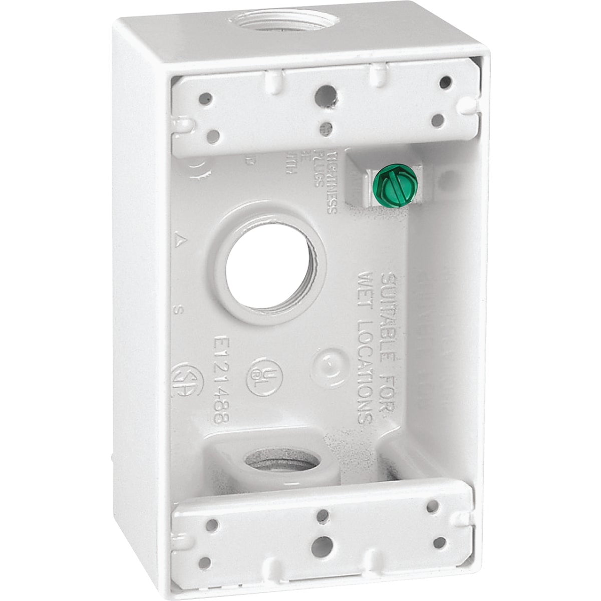 Southwire Single Gang 1/2 In. 3-Hole White Weatherproof Junction Box ...