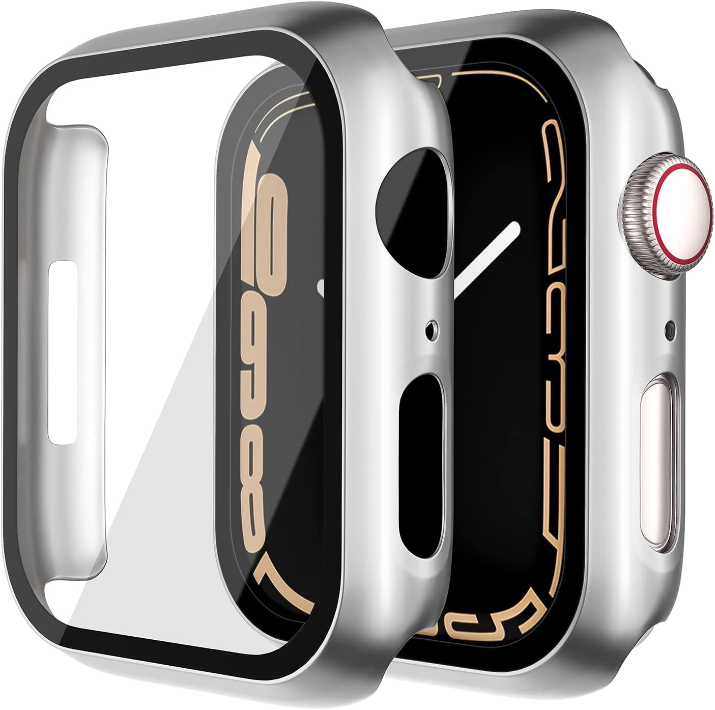 [2 Pack] for Apple Watch Series 8/7 41mm Case with Tempered Glass ...