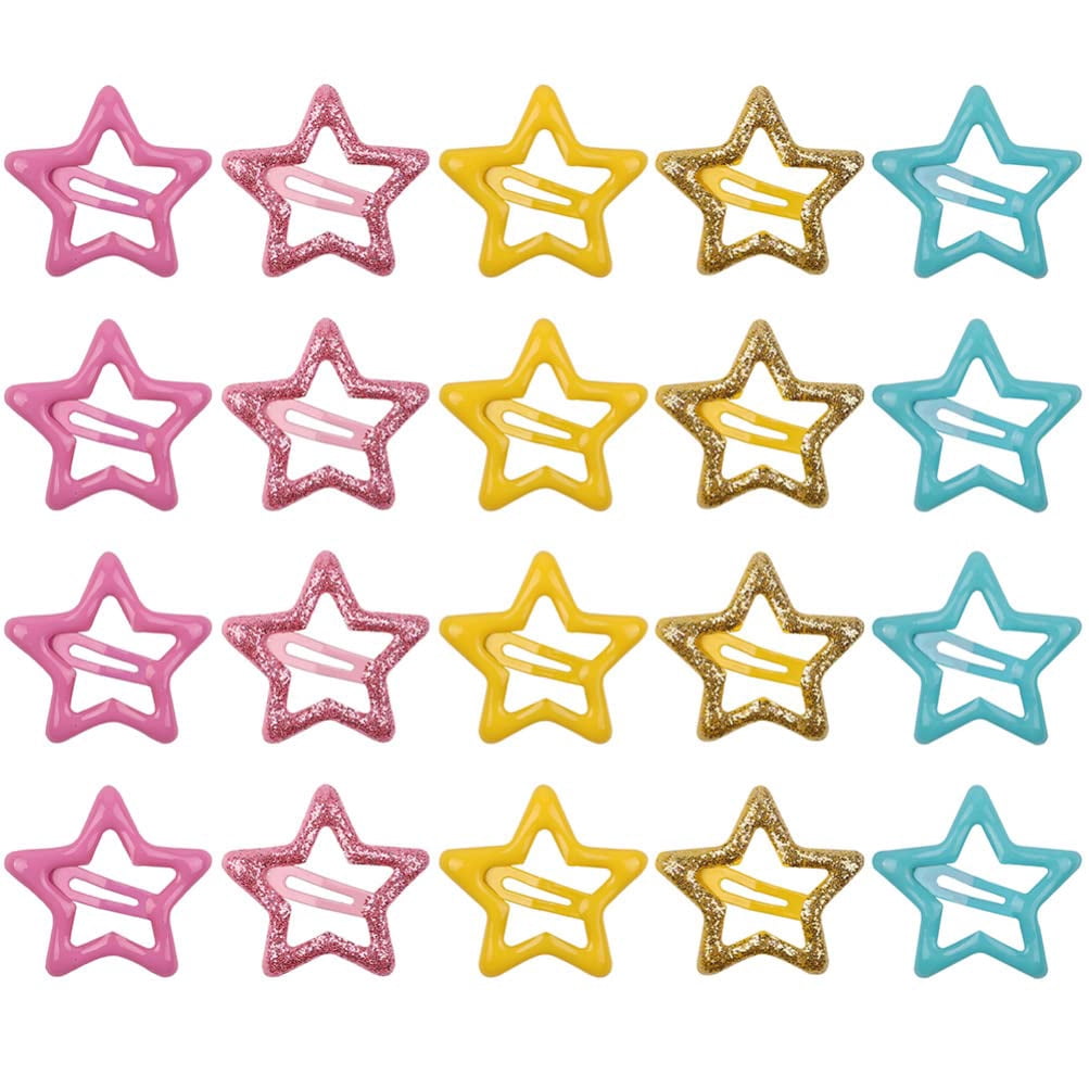 Southwit 20Pcs Star Snap Hair Clips No Slip Star Metal Hair Barrettes ...