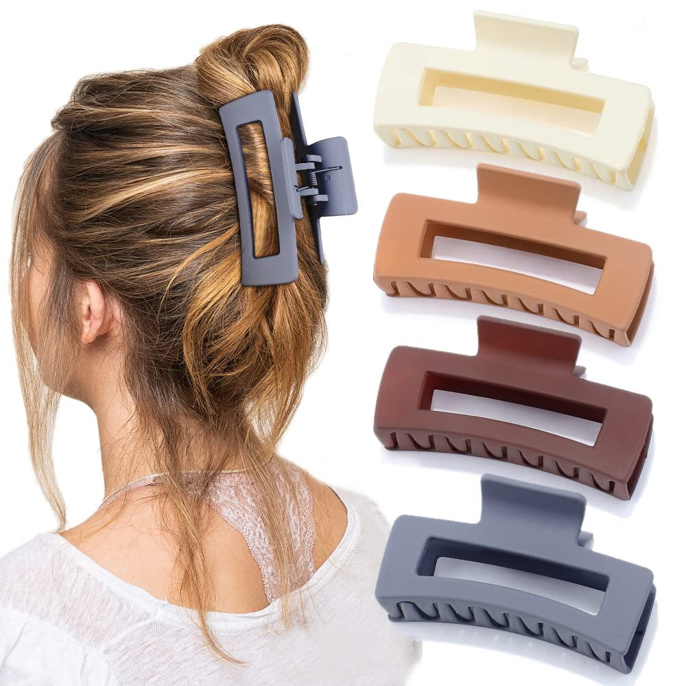 4 PCS Large Claw Clips for Thick Hair, Big Hair Clips for Women Thick ...