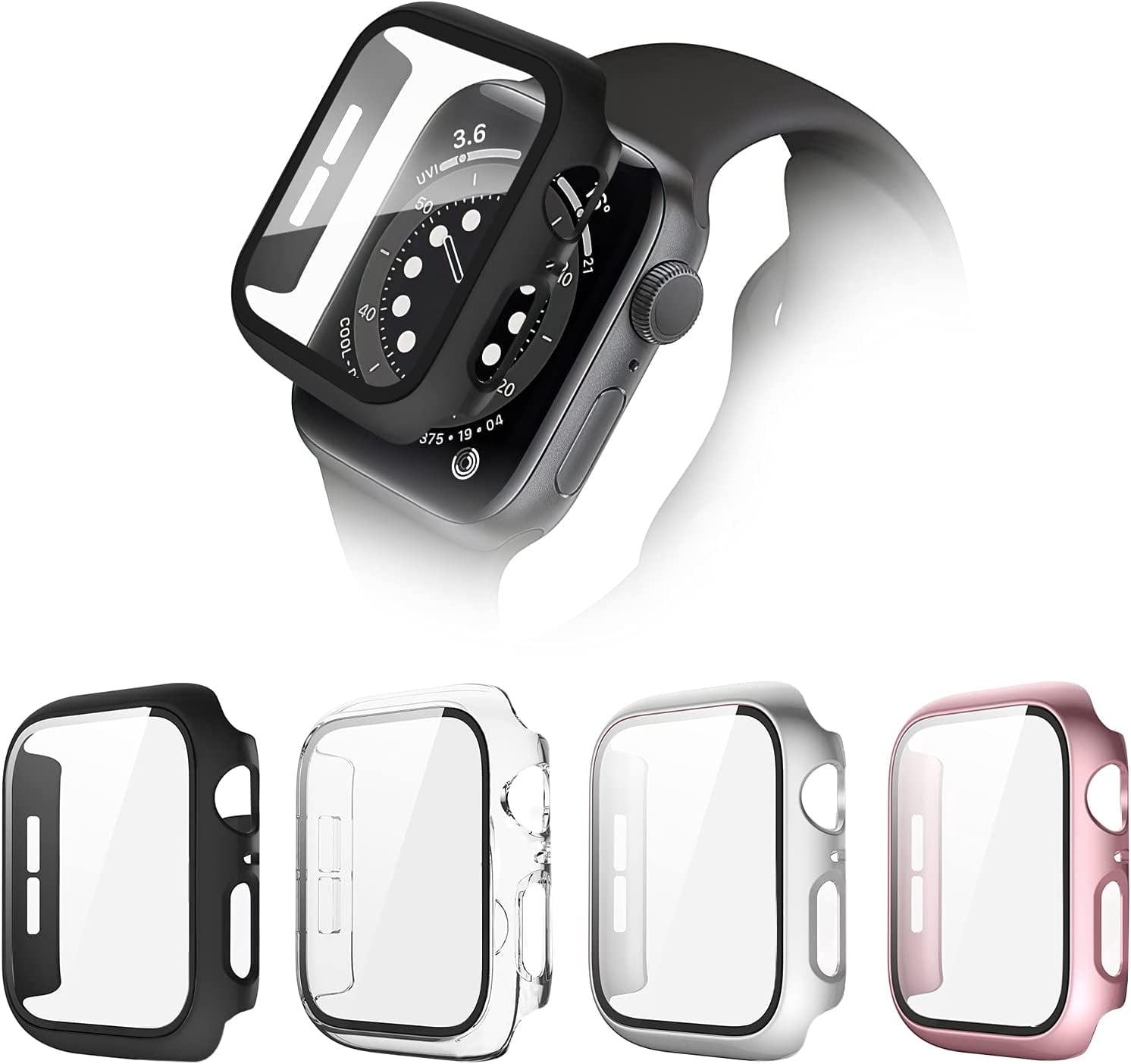 4 Pack Hard PC Case Compatible with Apple Watch Series SE/Series 6 ...