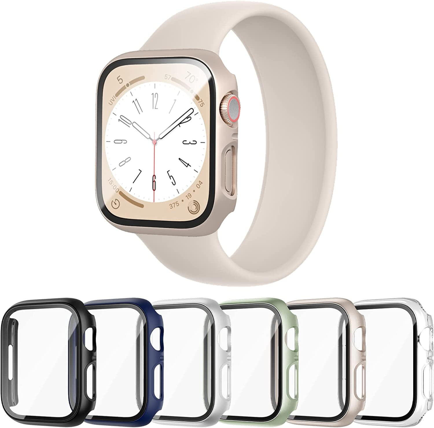 6 Pack for Apple Watch SE 2 Series 6 5 4 40mm Hard Case with Built-in ...