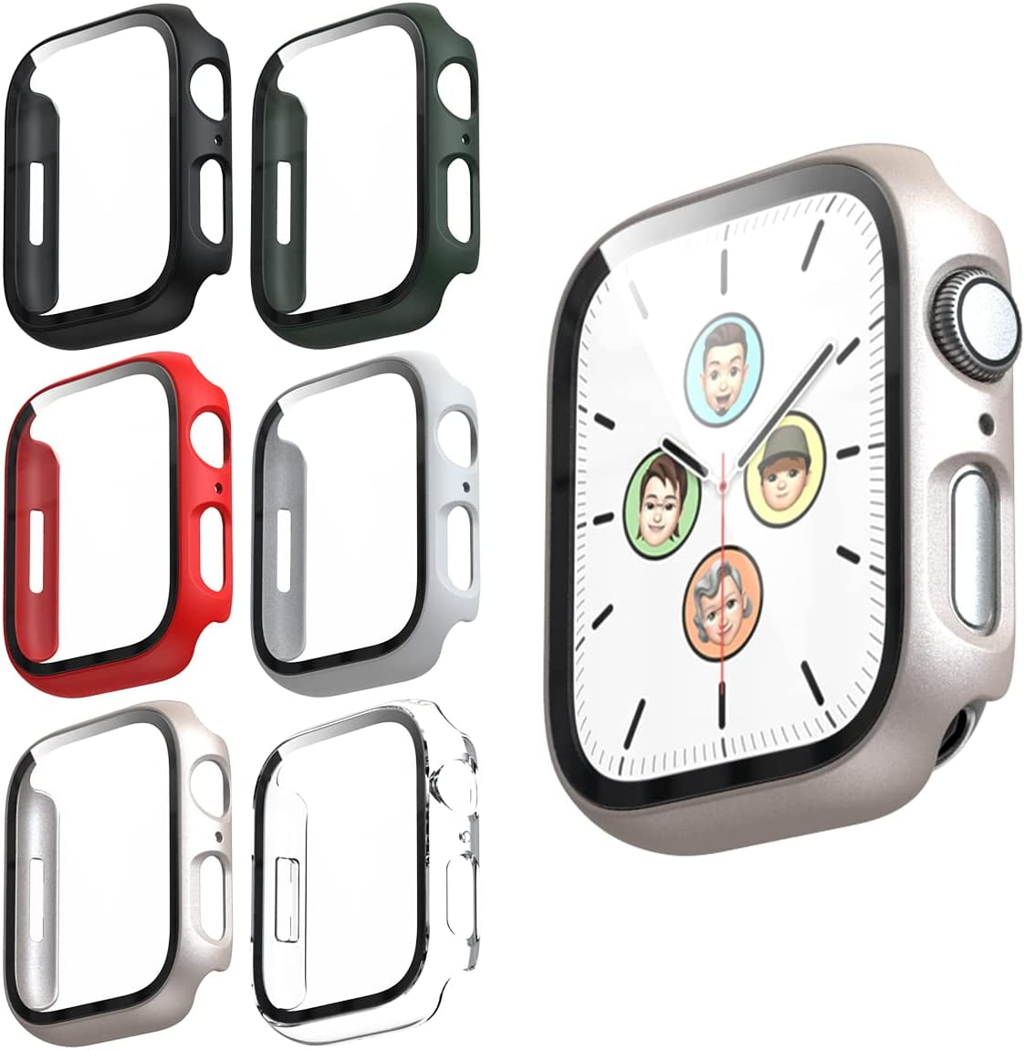 6 Pack case for Apple Watch Screen Protector Series 7/8 45mm with ...