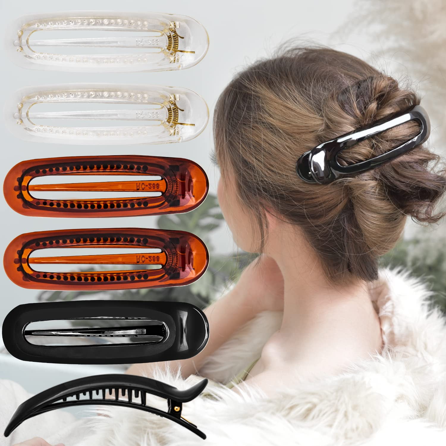 Southwit 6 Pcs Womens French Barrette Classic Duckbill Alligator Eyelet ...