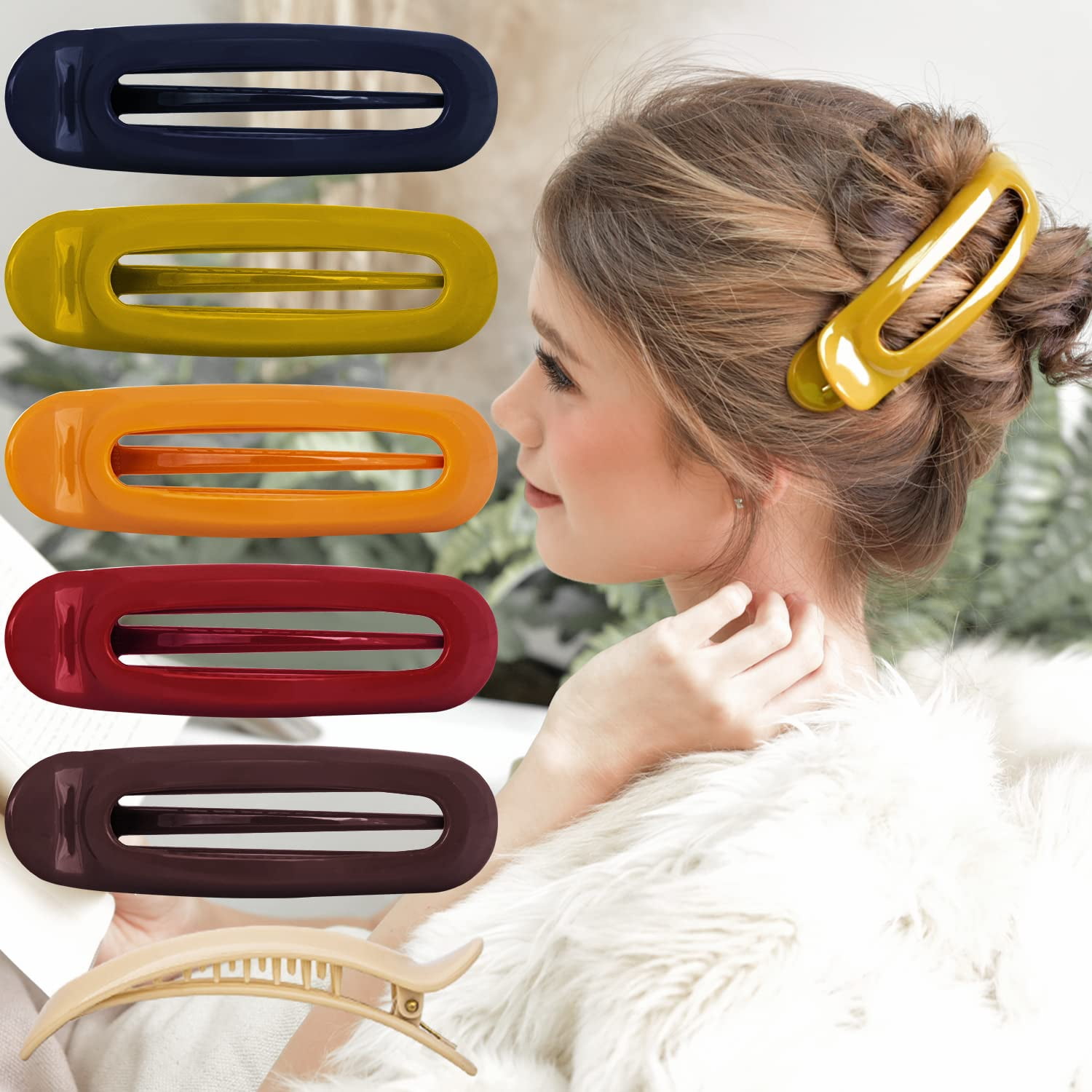 Southwit 6 Pcs Womens French Barrette Classic Duckbill Alligator Eyelet ...