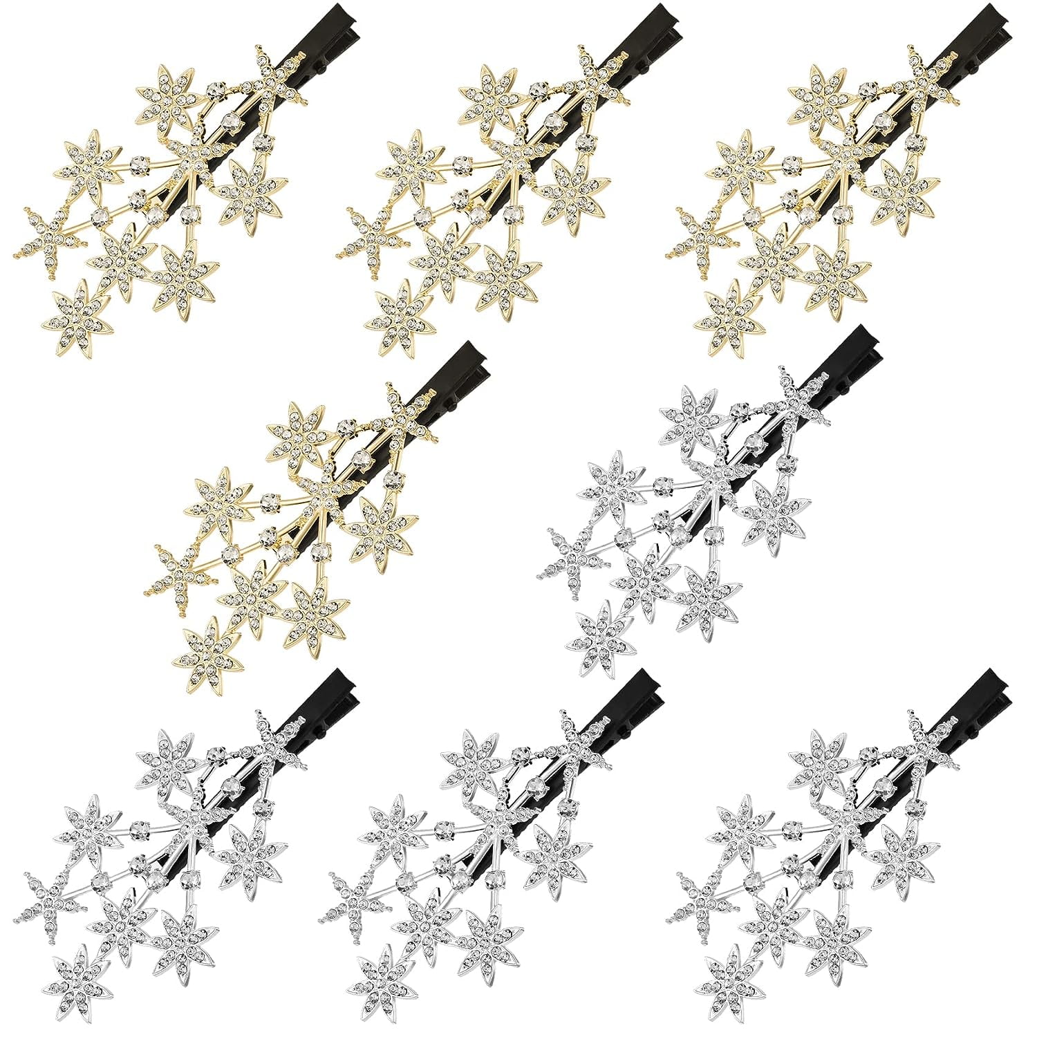 Southwit 8 Pack Rhinestone Star Hair Clips for Women, Sparkling Jewelry ...