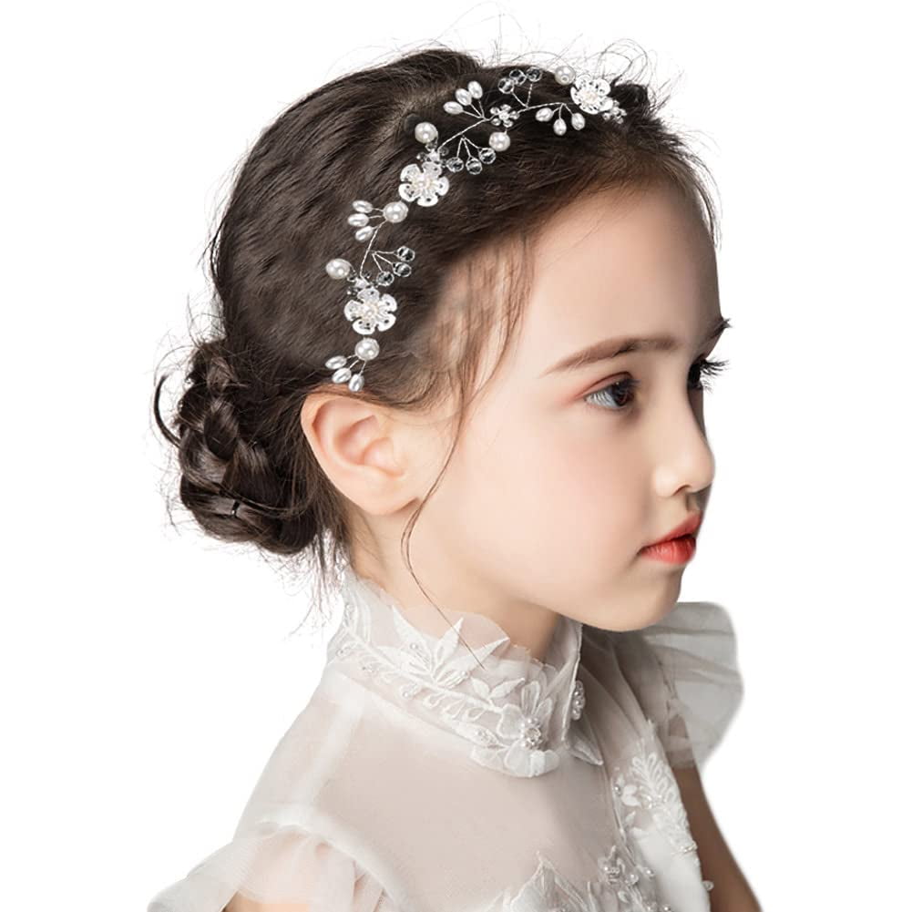 Southwit Flower Girl Hair Accessories for Wedding Silver Bohemian ...