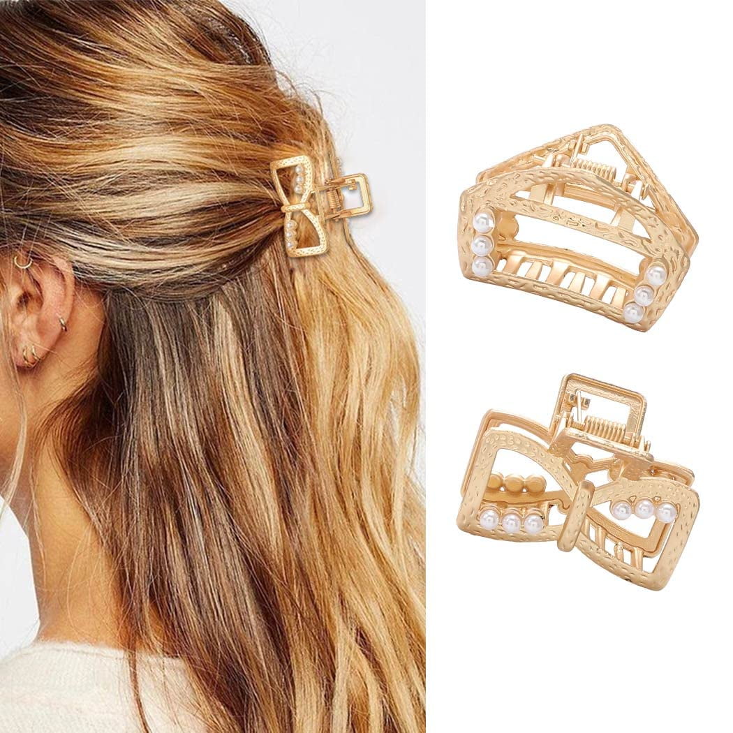 Southwit Mini Hair Claw Clips Pearl Hair Clips Geometric Hair Claw ...