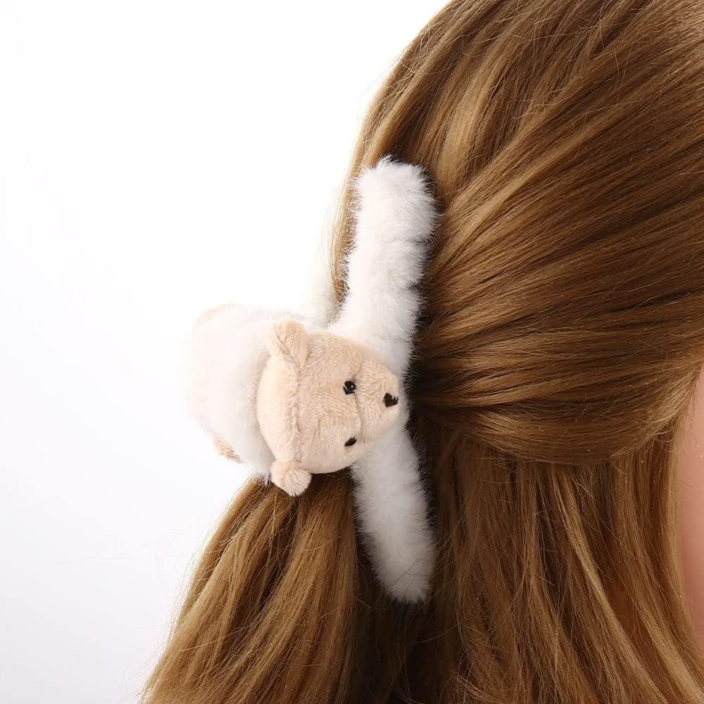 Southwit Plush Hair Claw Clips,Faux Fur Hair Clips,Hair Clips For Women ...