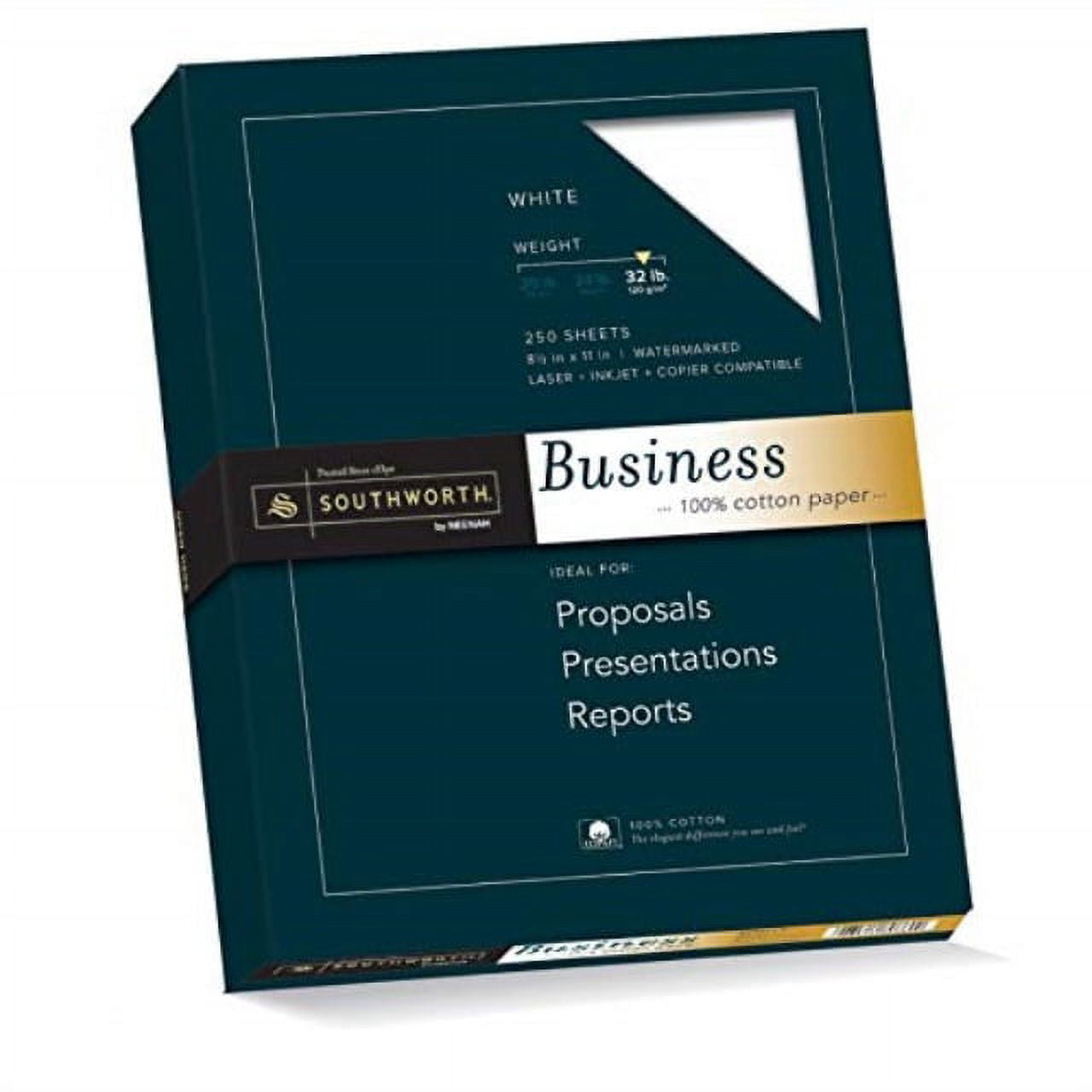 Southworth 100% Cotton Business Paper, 8.5????x 11", 32 lb/120 gsm ...