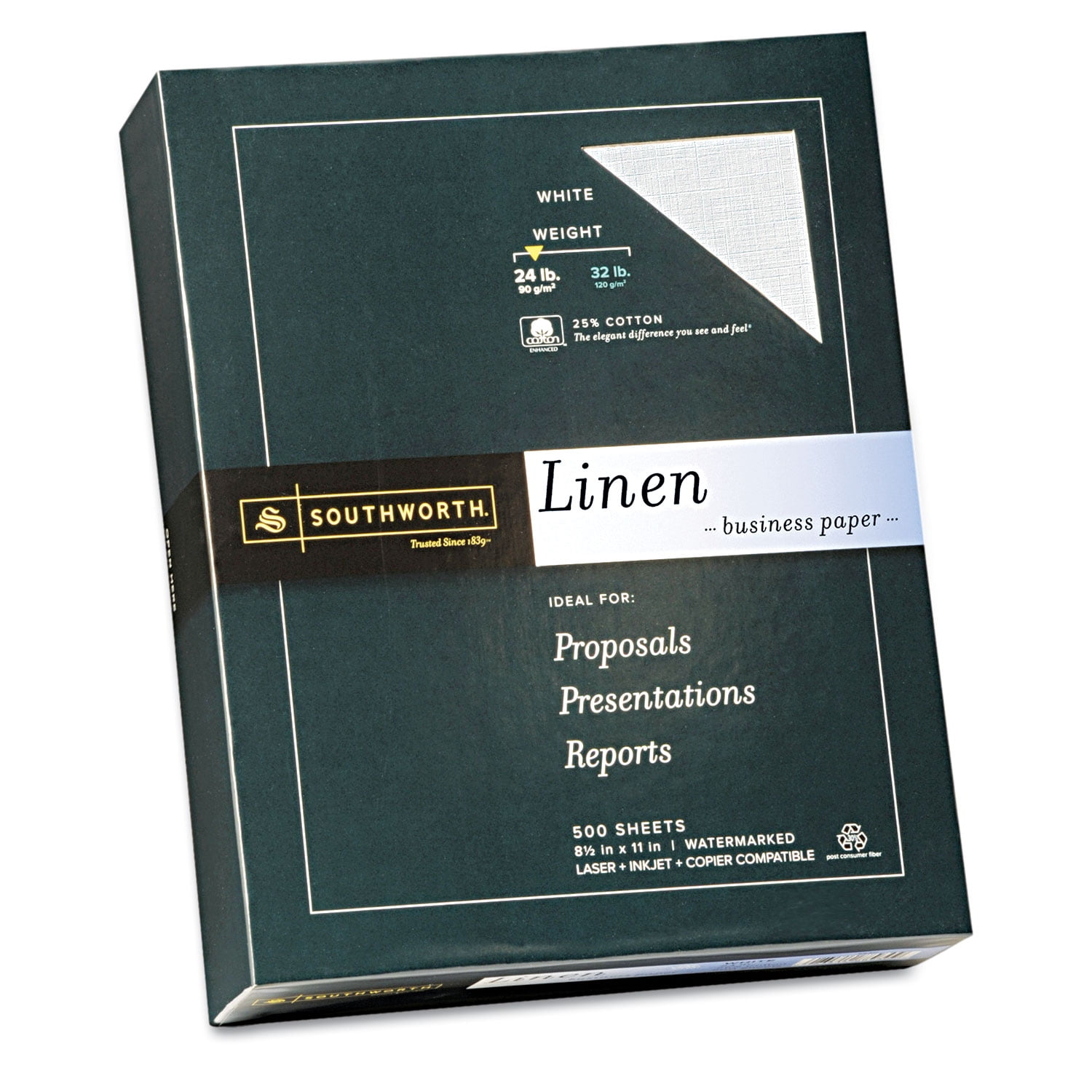 Southworth, Business Paper, 8.5" x 11", 24 lb, Linen Finish - Walmart.com