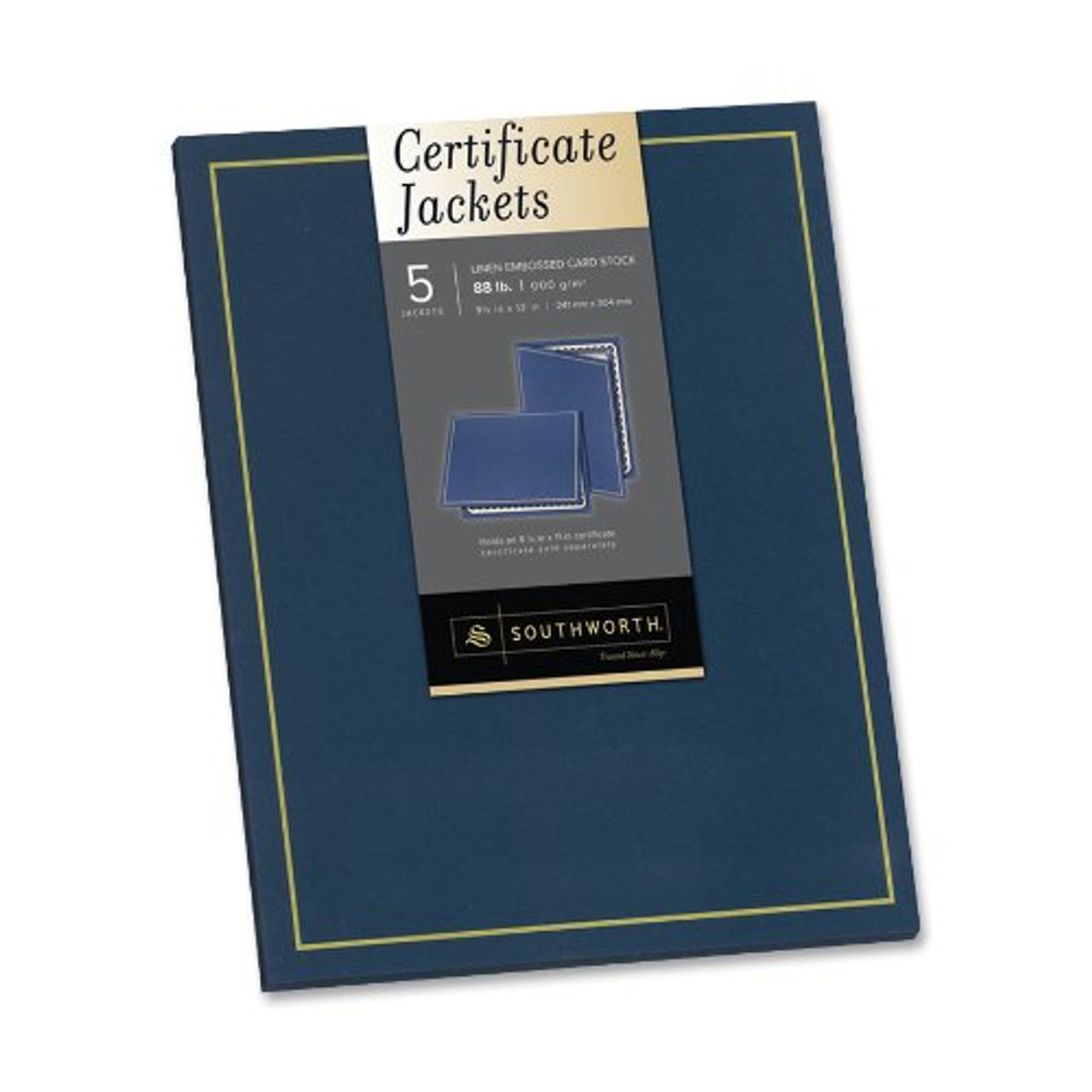 Southworth Certificate Jackets - Letter - 8.50" X 11" - Navy Blue - 5 / Pack (PF6) - Walmart.com