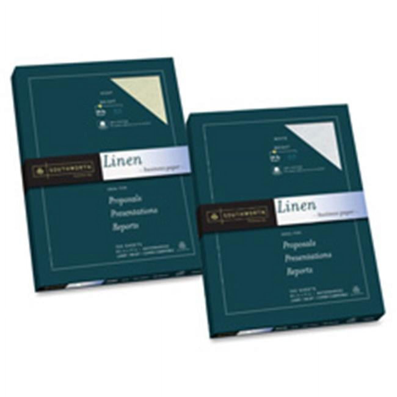 Southworth Linen Paper, 24 lb., 8.5 in. x 11 in., 100 Sheets-BX, White ...