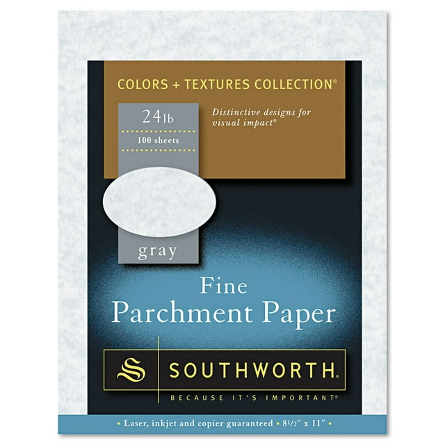 Southworth Parchment Specialty Paper, Gray, 24 lb., 8-1/2" x 11", 100 ...