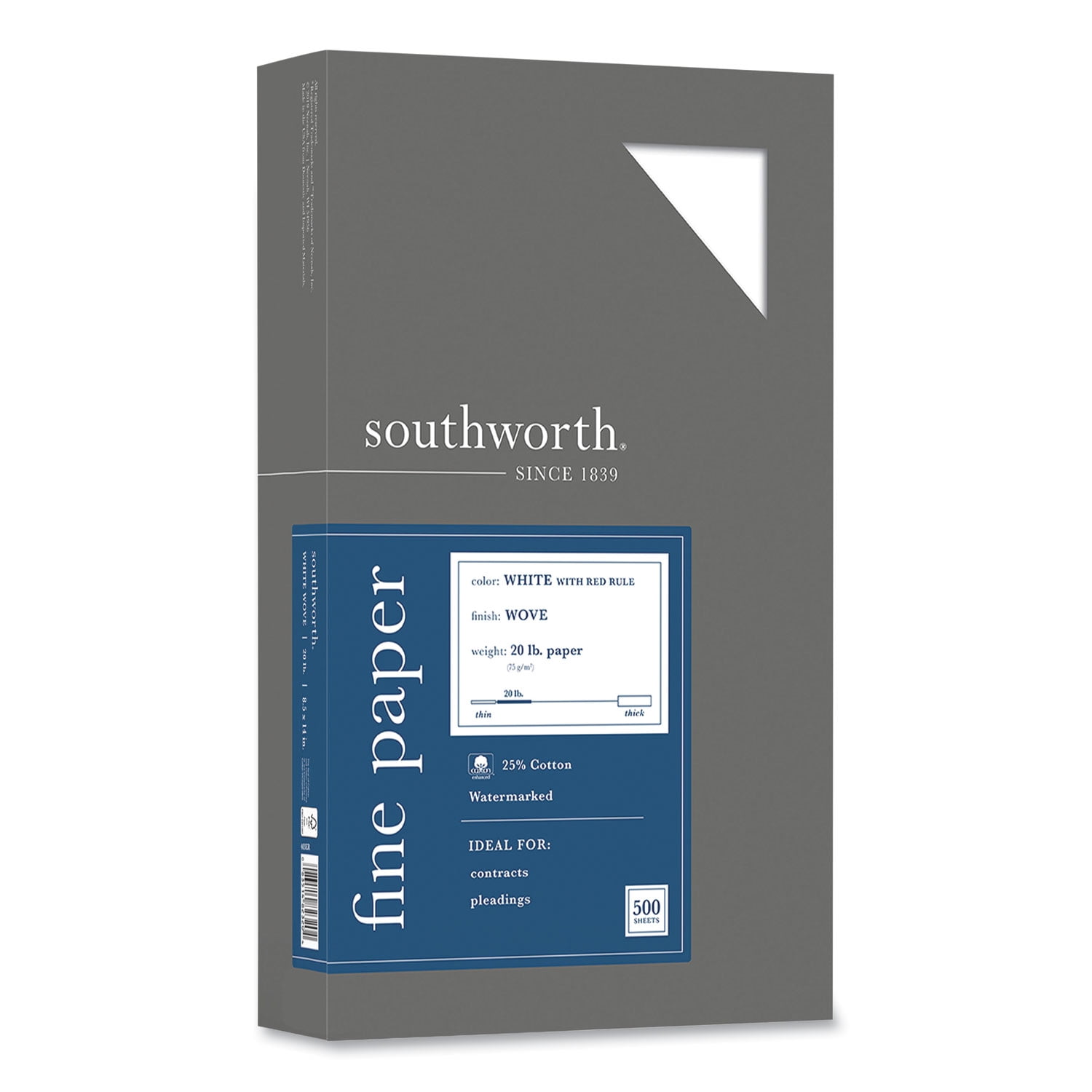 Southworth Red Ruled Business Paper Legal 8 1/2" x 14" 20 lb Basis ...