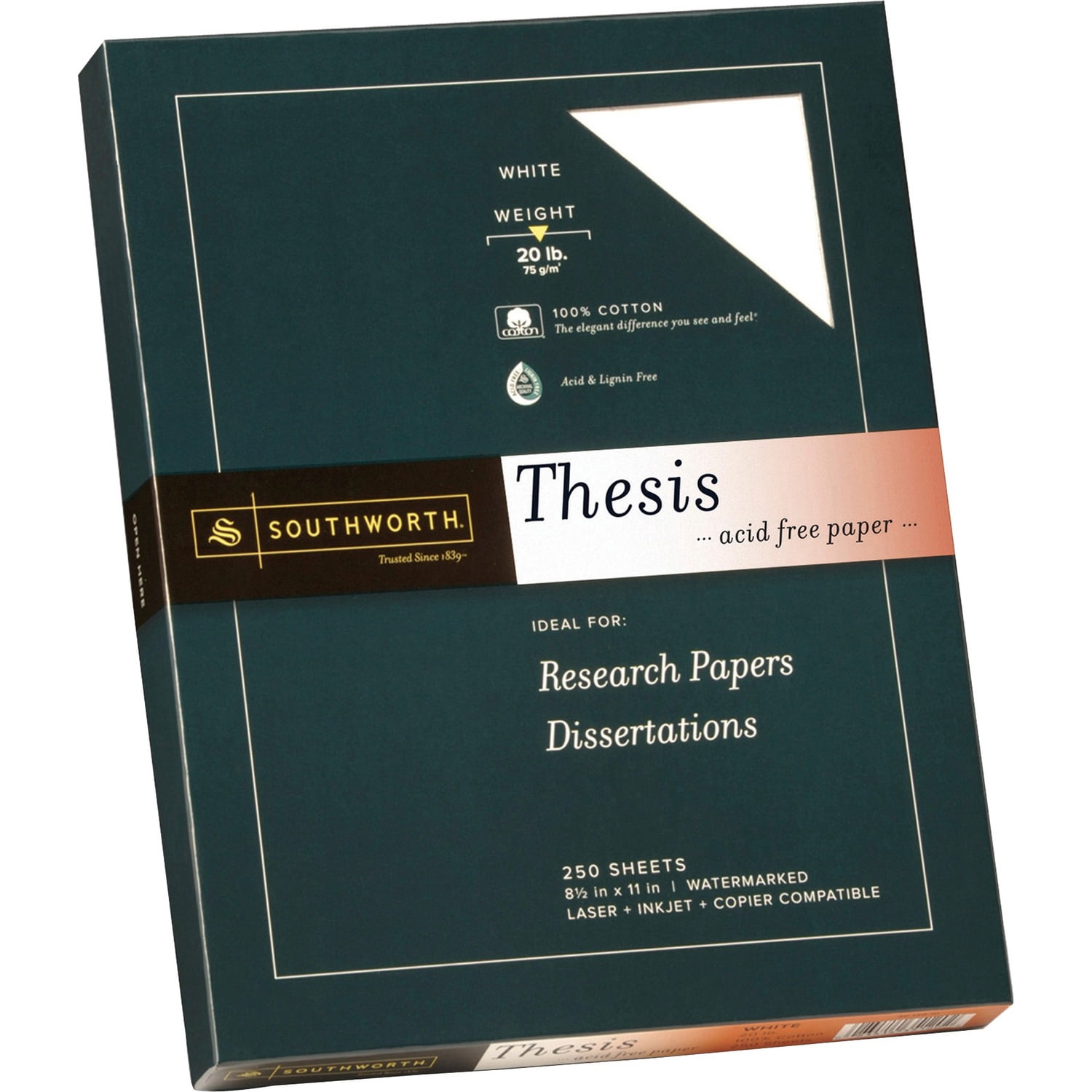 Southworth Thesis Paper Exceptional 20 lb. 8-1/2"x11" 250/PK Bright WE ...