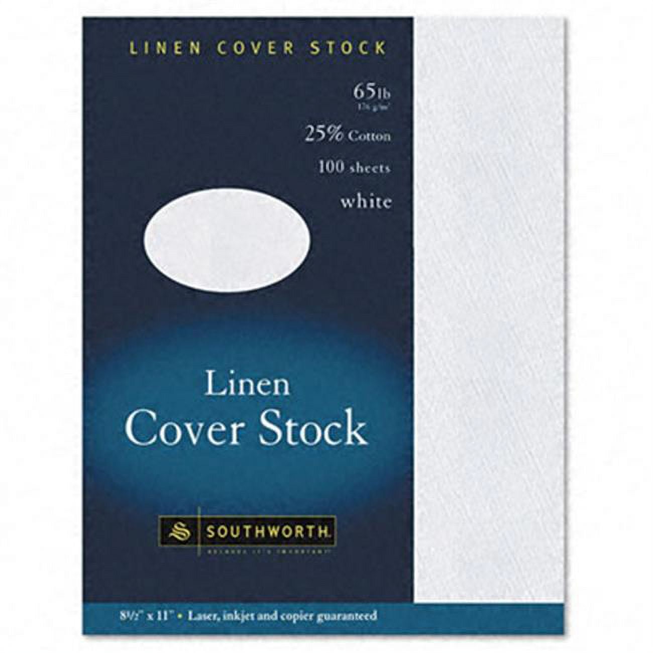 Southworth 25 Percent Cotton Linen Copy/Inkjet/Laser Coverstock White ...