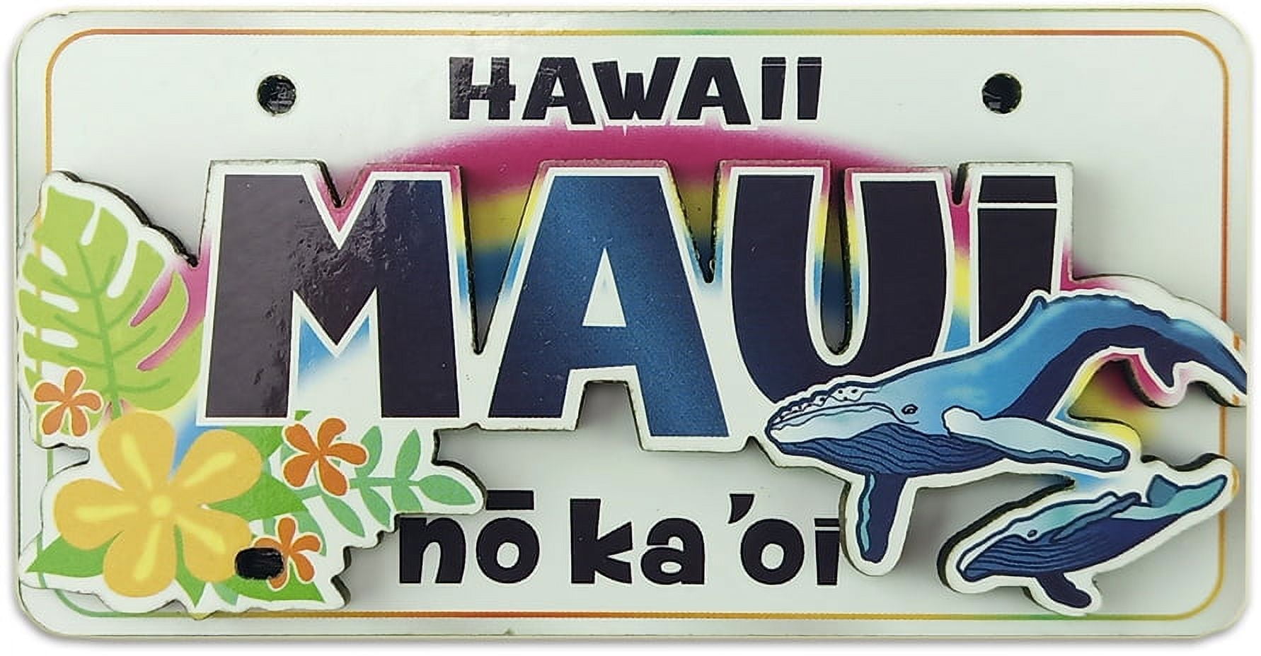 Souvenir Magnet 2D Wood Maui Whales Refrigerator Fridge Hawaiian ...