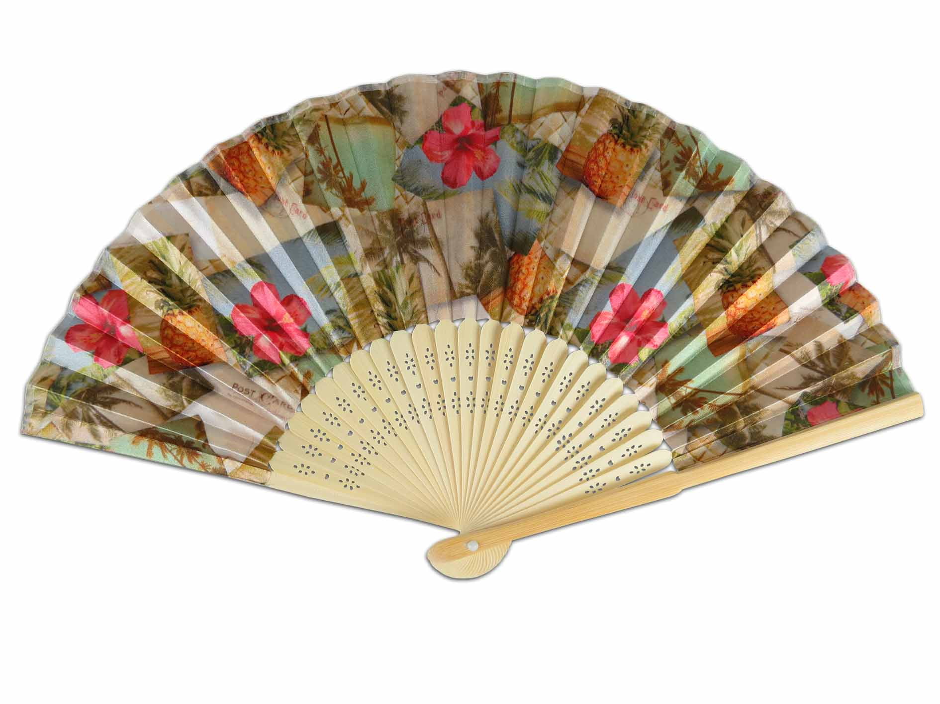 Souvenir Shell Postcard And Pineapple Bamboo Fan - Walmart.com