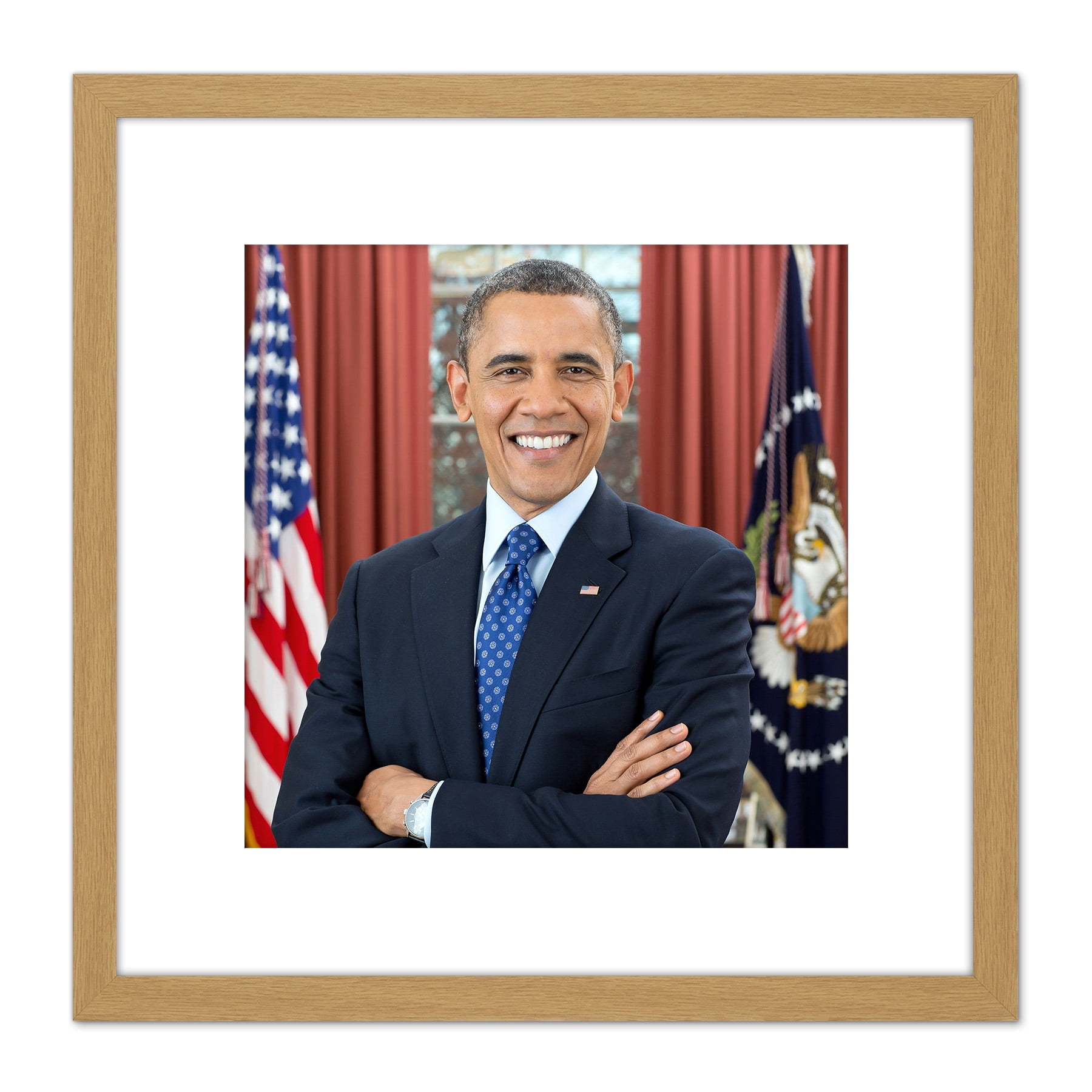 Souza Portrait US President Barack Obama Photo 8X8 Inch Square Wooden ...