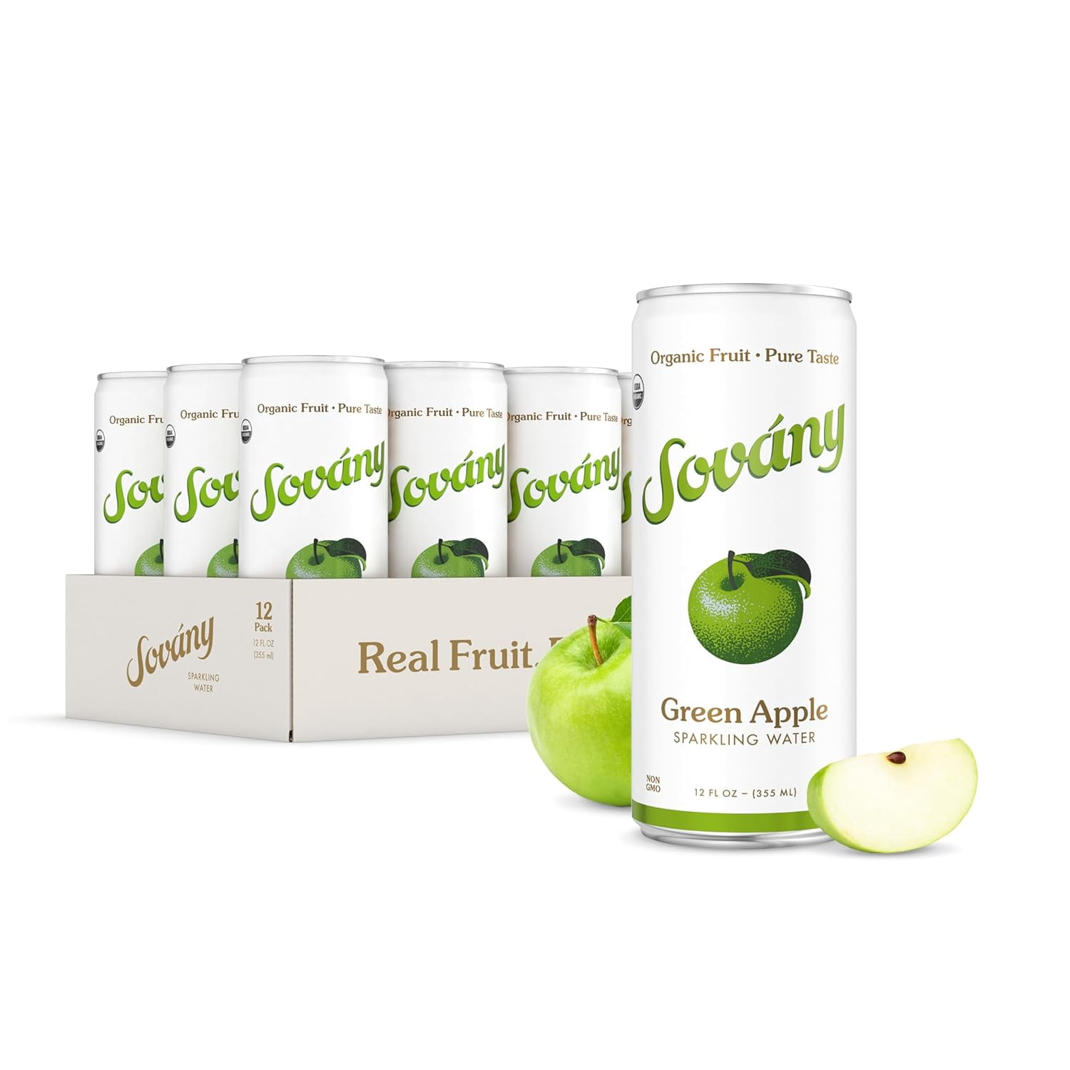 Sovány Sparkling Water, Green Apple, Seltzer Water Drinks, USDA Organic ...