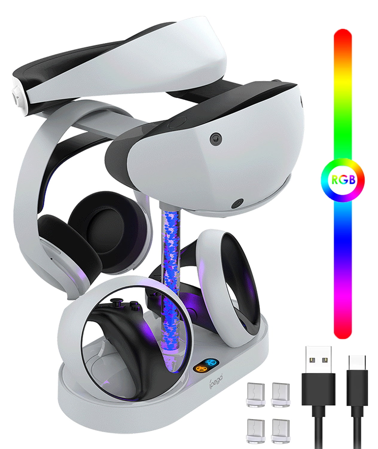 Sovawin PS VR2 Charging Station, RGB Light, Magnetic Controller Charger ...