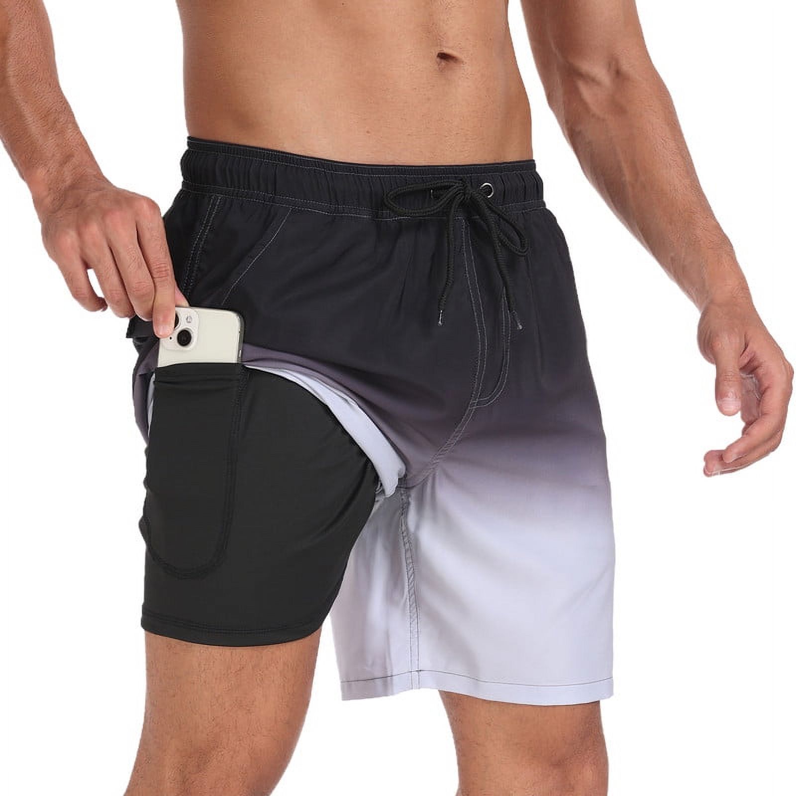 Sovegavy Mens Quick Dry 4 Way Stretch Swim Trunks With Compression
