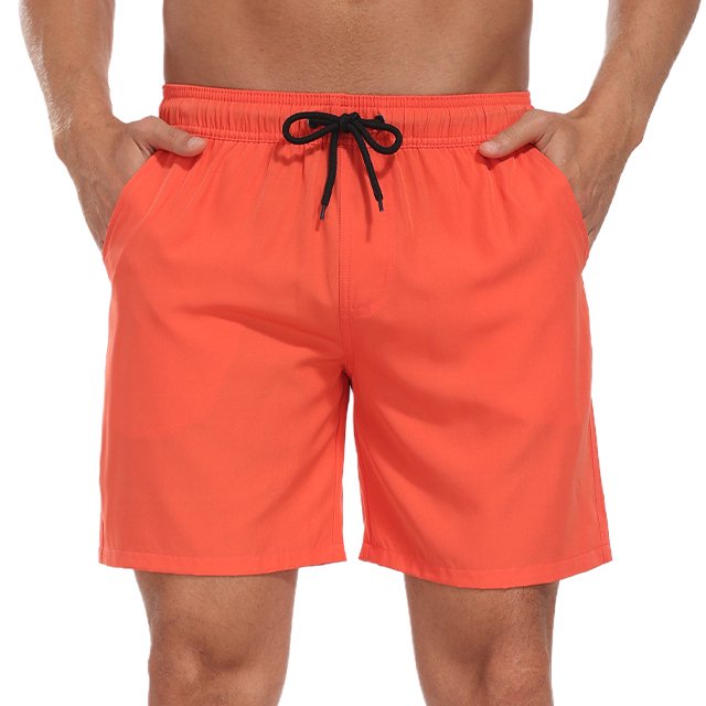 Sovegavy Mens Quick Dry Solid Swim Trunks With Mesh Liner Summer