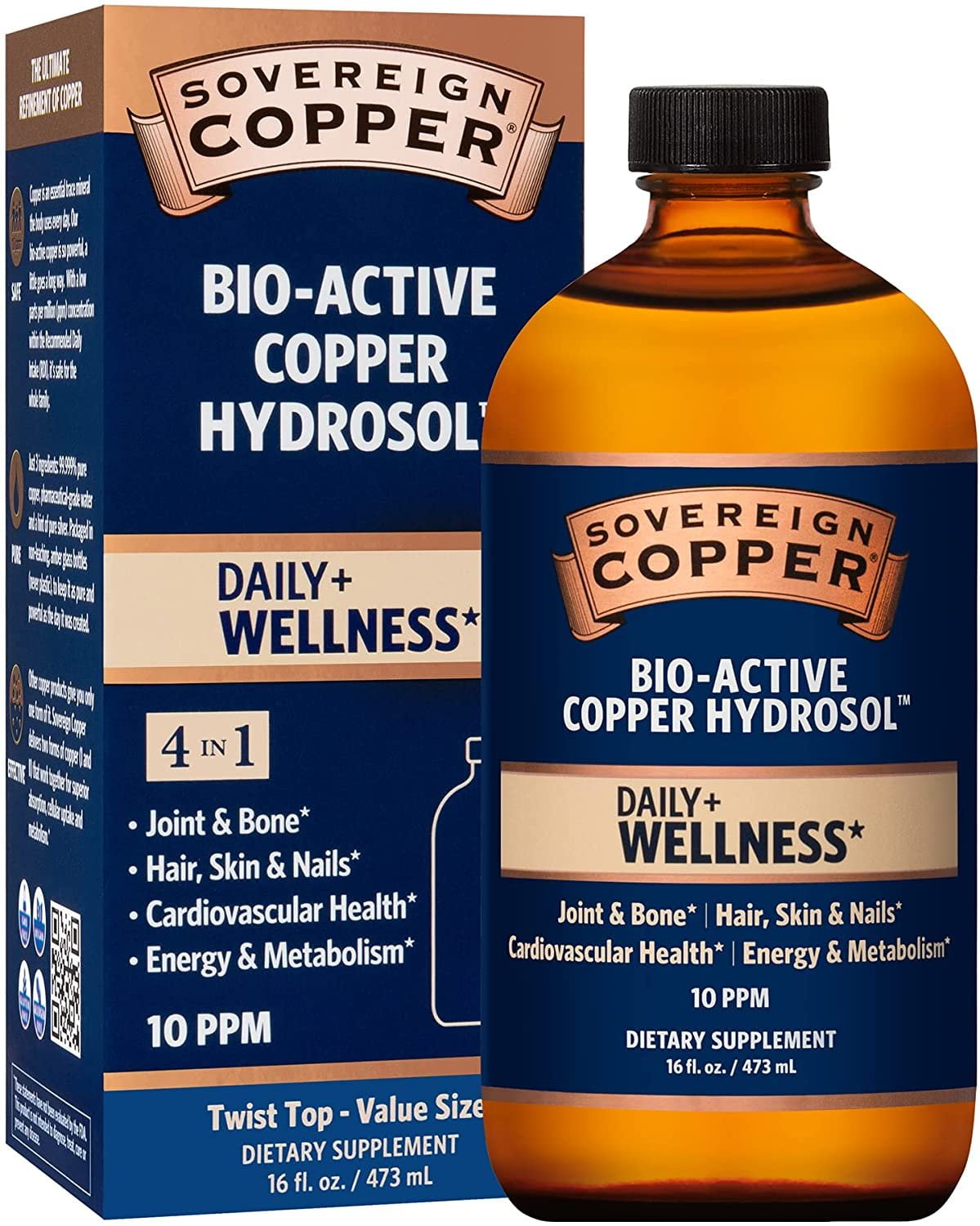 Sovereign Copper Bio-Active Natural Liquid Supplement - 4 in 1 Mineral ...