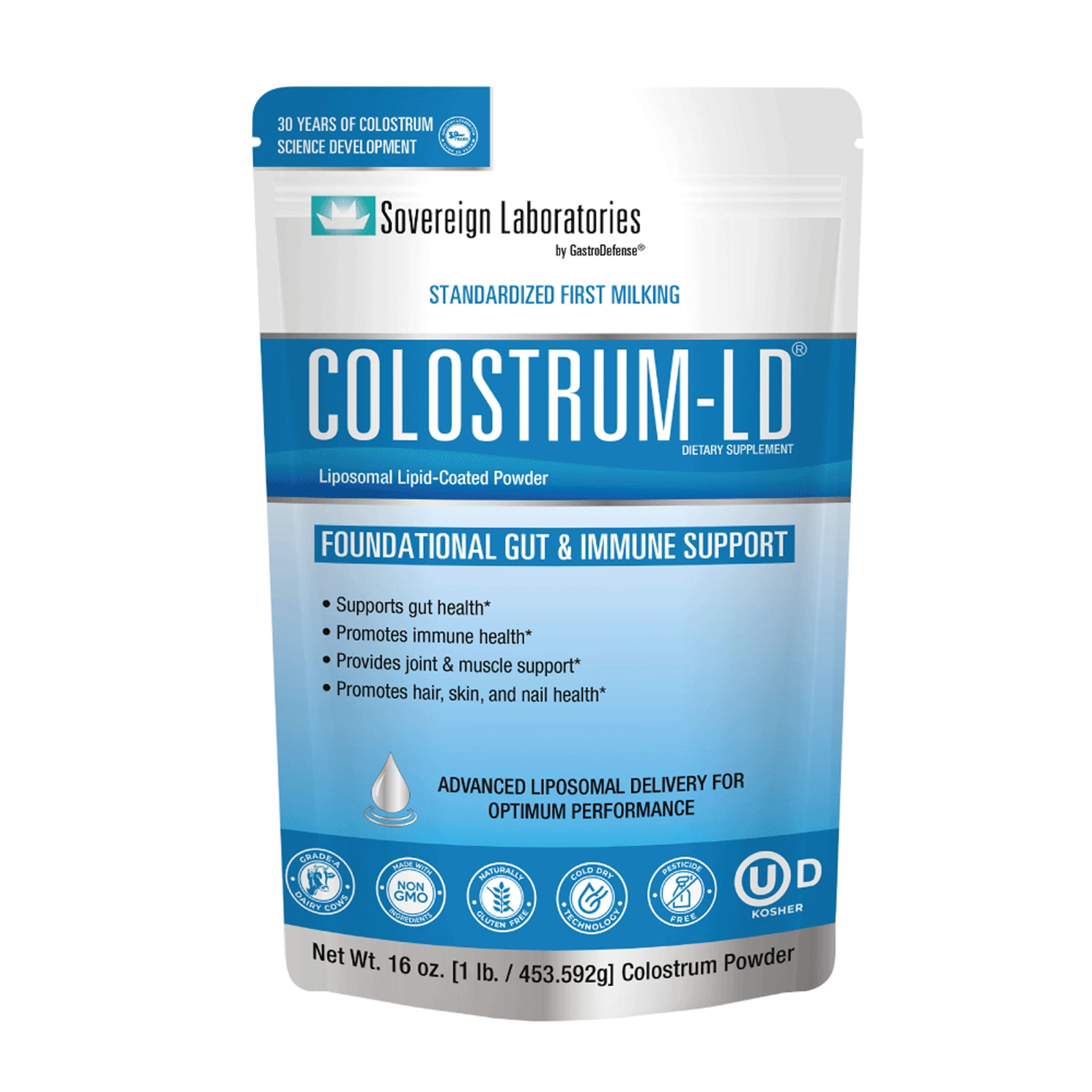 Sovereign Laboratories Colostrum-LD Supplement, 16oz Plain Powder with ...