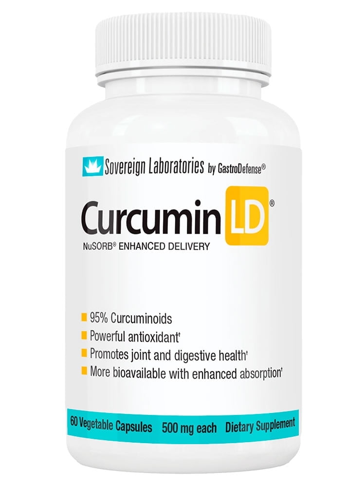 Sovereign Labs Curcumin-LD®, 60ct 500mg Caps - Bioavailable, Vegan, Non ...