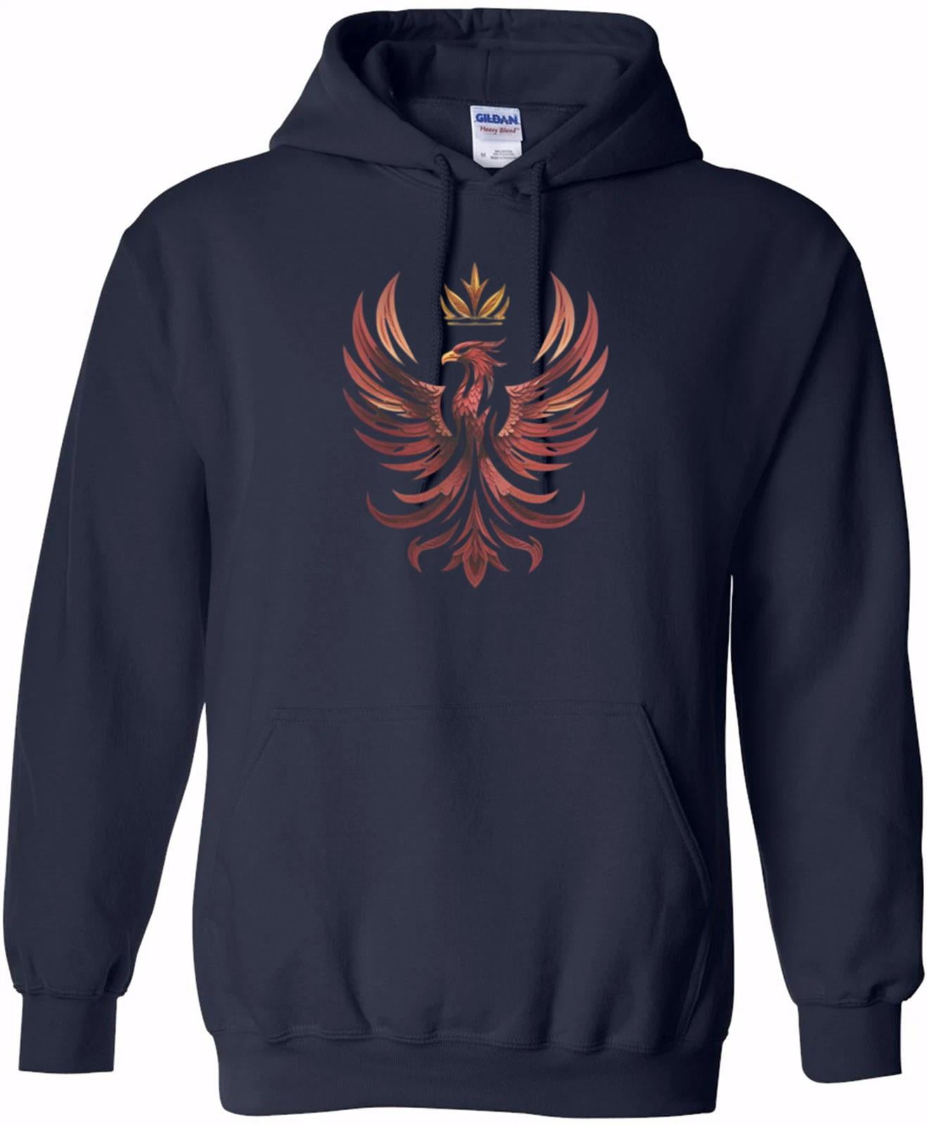 Sovereign Phoenix Royal Power Pose Fiery Fantasy Bird Hoodie, for men ...
