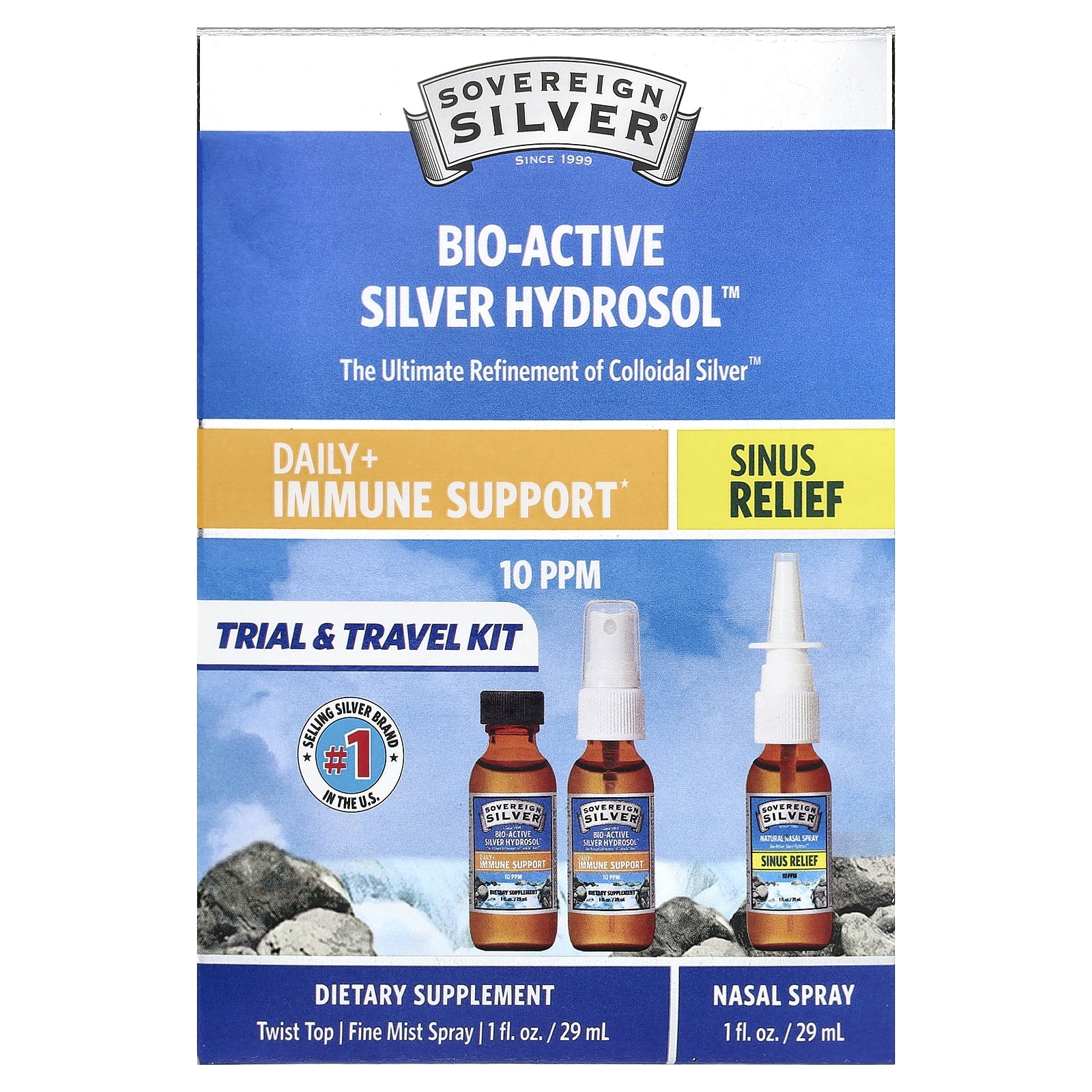 Sovereign Silver Bio-Active Hydrosol - Immune Support, 10ppm, 3-Piece ...