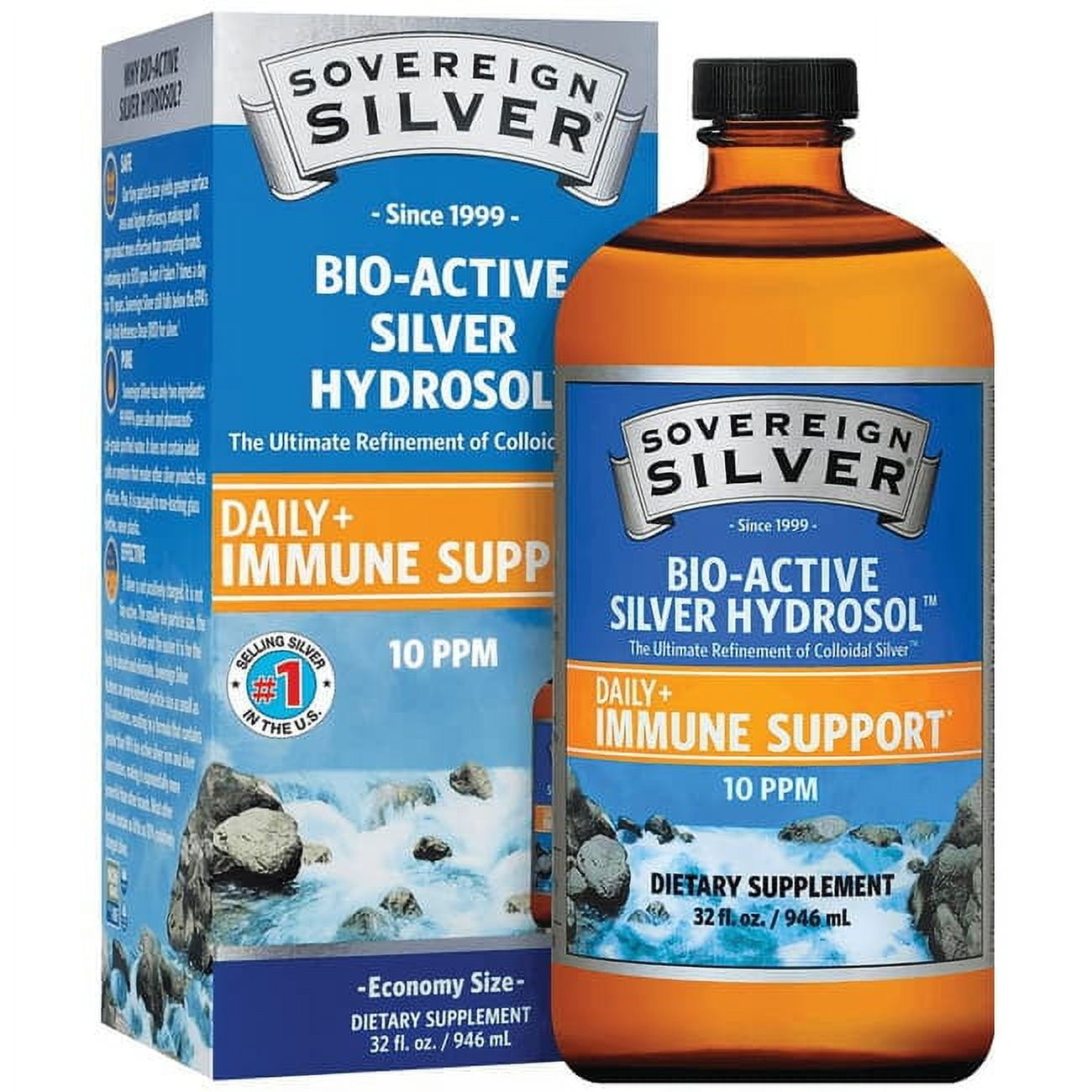 Sovereign Silver Bio-Active Hydrosol 10 ppm, Immune Support Supplement ...