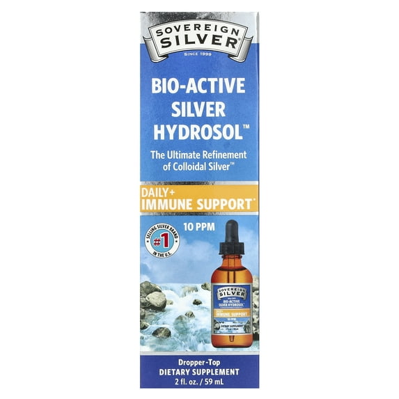 Sovereign Silver Bio-Active Hydrosol Liquid Drops, 10 ppm Colloidal ...