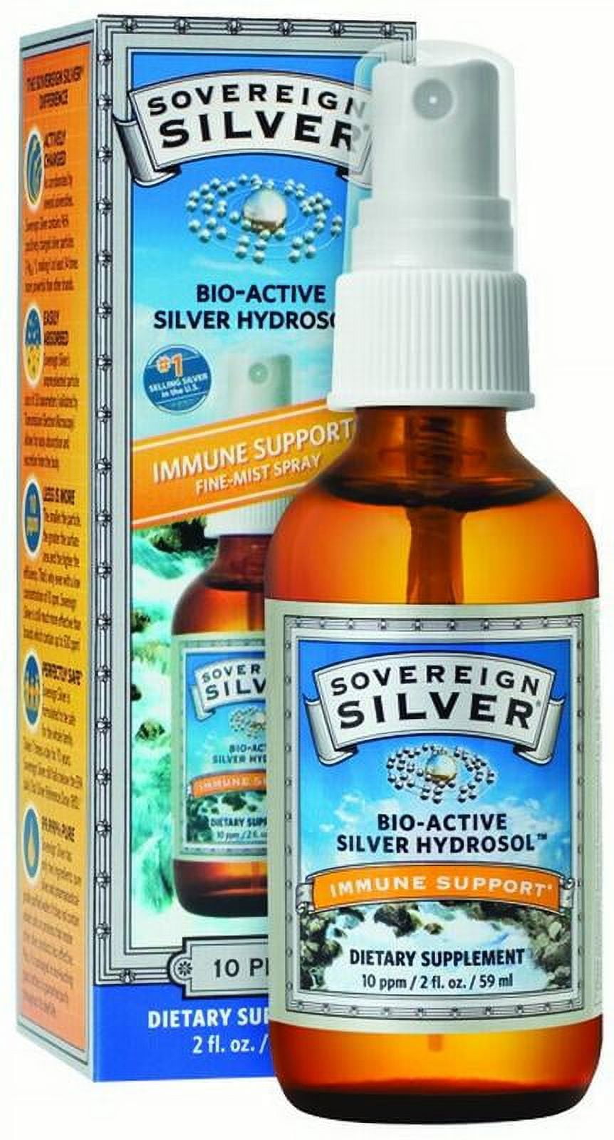 Sovereign Silver Hydrosol 10ppm Fine Mist, 2 Oz Colloidal Spray Liquid ...
