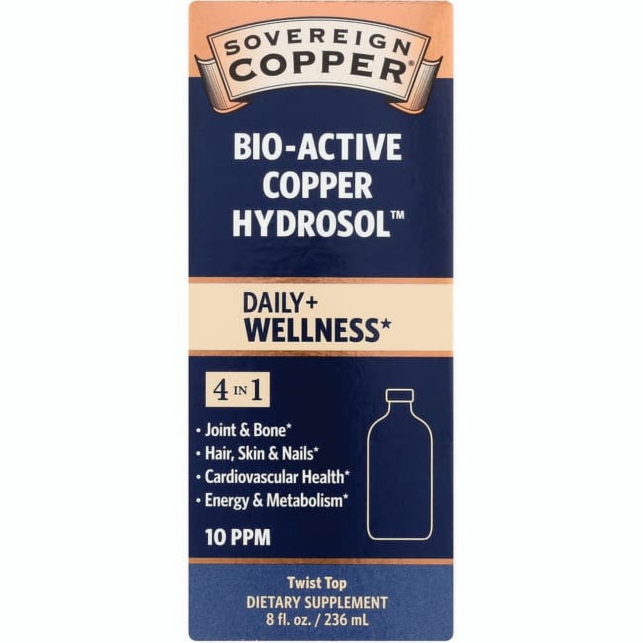 Sovereign Silver Bio-Active Copper Hydrosol Liquid Formula, 10 Ppm, 8 ...