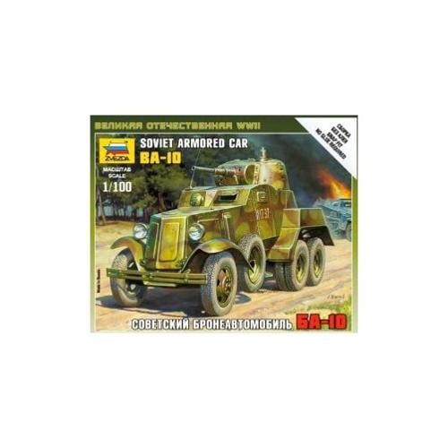 Zvezda Models BA-10 Soviet Armored Car WWII Vehicle Building Kit, Scale ...
