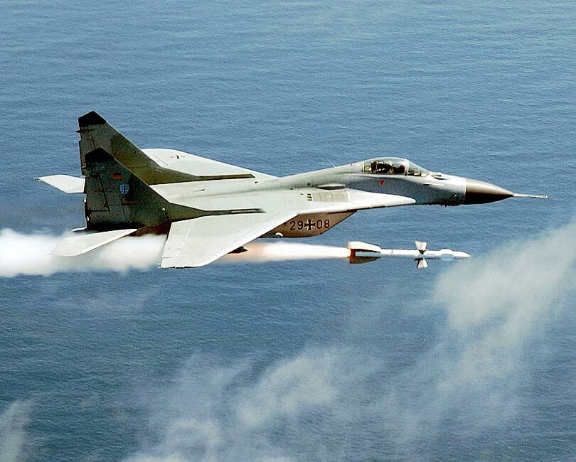 Soviet MiG-29 Fulcrum Fighter Jet Air Force - 12x18 Inch Laminated ...