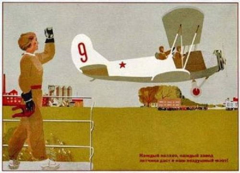 Soviet Political Propaganda Poster ''A Lot Of Fearless Pilots Will Come ...