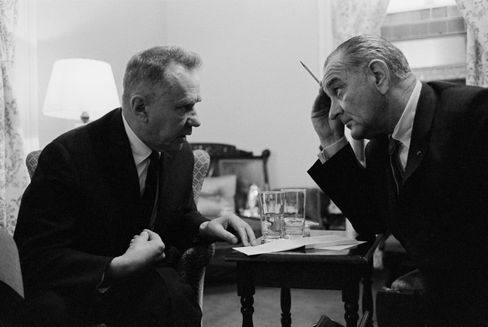 Soviet Premier Aleksei Kosygin And President Lyndon Johnson During The ...